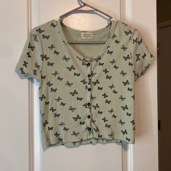 Target | Tops | Green Butterfly Crop Top | Poshmark